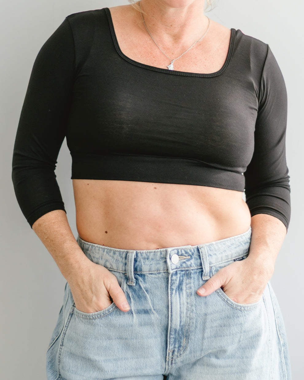 Square Neck 3/4 Sleeve – HALFTEE Layering Fashions