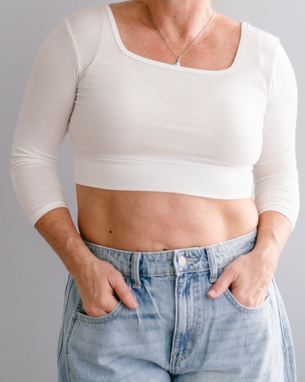 Square Neck 3/4 Sleeve – HALFTEE Layering Fashions